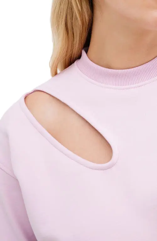 MARCELLA Bartlett Cutout Cotton Sweatshirt - Pink