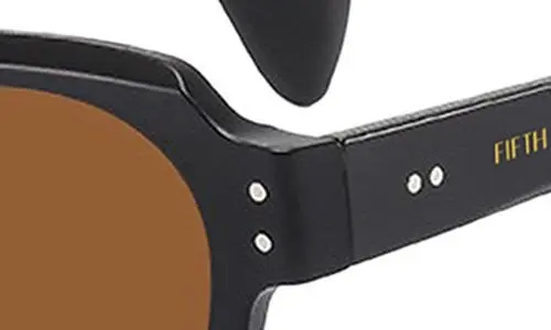 FIFTH & NINTH Echo Polarized Rectangle Sunglasses - Black/brown
