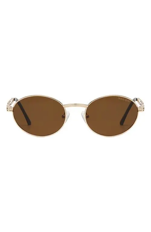 FIFTH & NINTH Blake 52mm Polarized Oval Sunglasses - Brown/gold