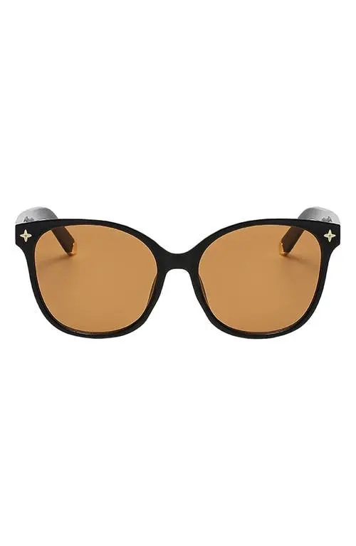 FIFTH & NINTH Cara Round Sunglasses - Black/brown