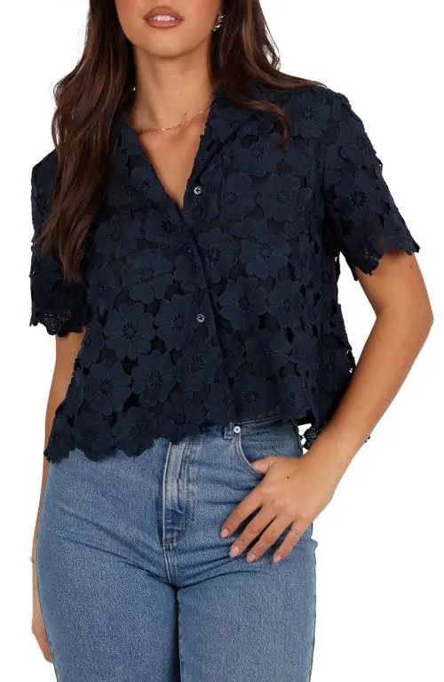 PETAL & PUP Floral Lace Camp Shirt