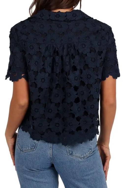 PETAL & PUP Floral Lace Camp Shirt