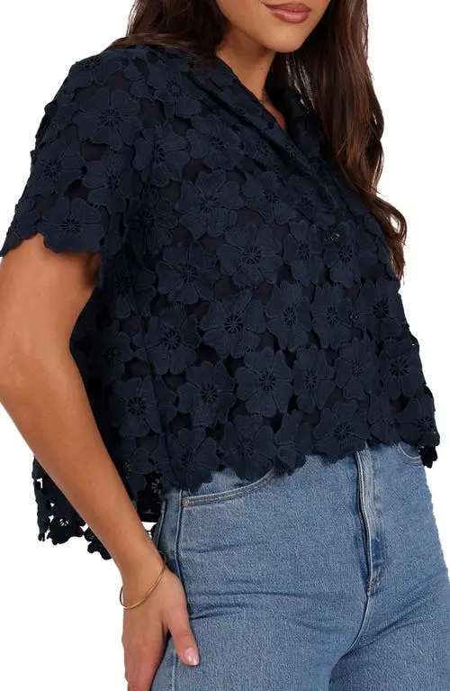 PETAL & PUP Floral Lace Camp Shirt