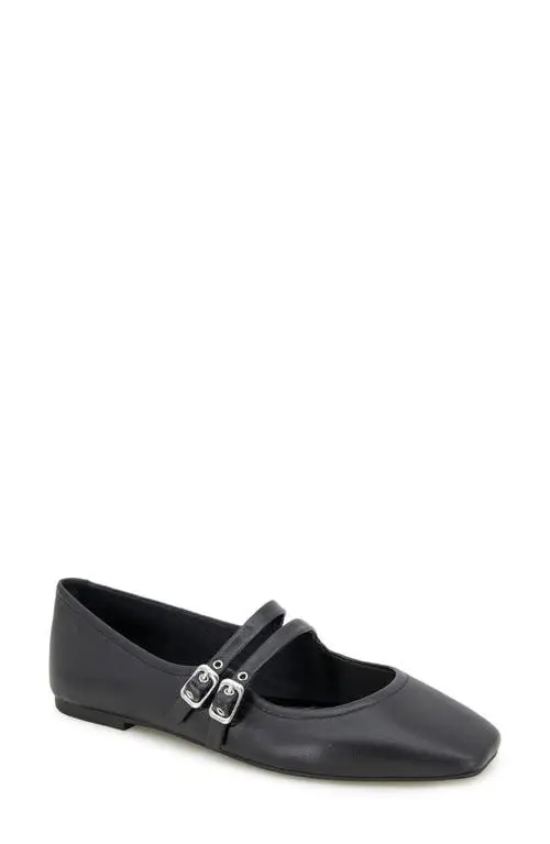 KENNETH COLE Jasmine Mary Jane Flat - Black Leather