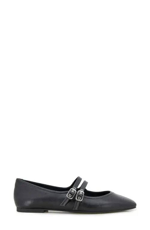 KENNETH COLE Jasmine Mary Jane Flat - Black Leather
