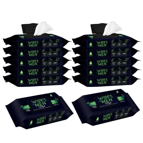 PURSONIC 12 Pack Of Flushable Wipes - Black