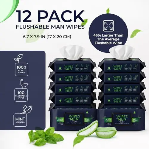 PURSONIC 12 Pack Of Flushable Wipes