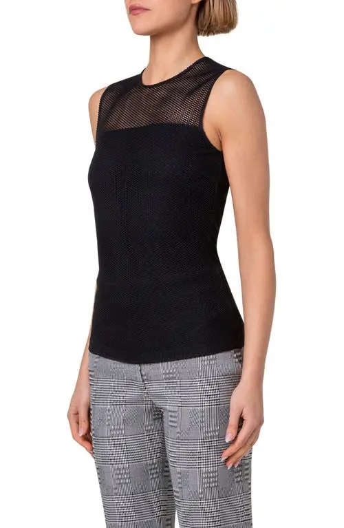 Akris Round Neck Mesh Top