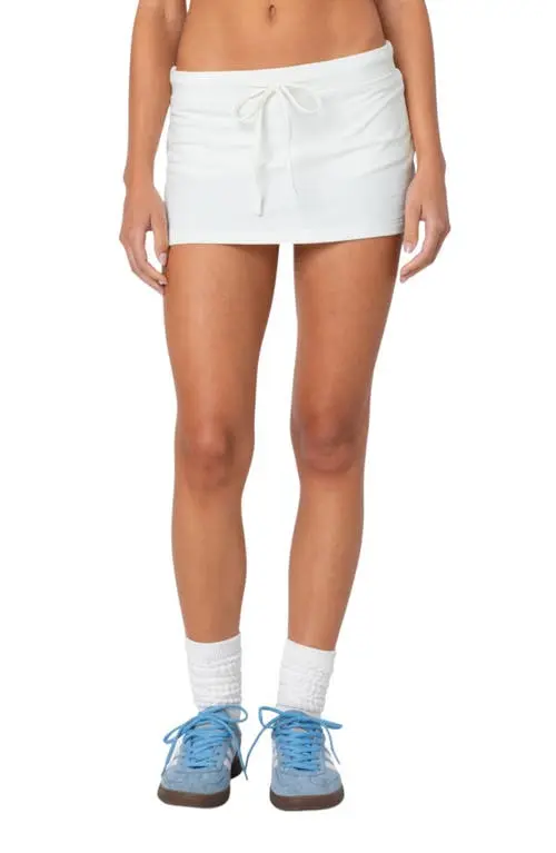 EDIKTED Bayside Drawstring Microskort - Cream