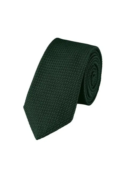 CHARLES TYRWHITT Grenadine Italian Neck Tie - Dark Green