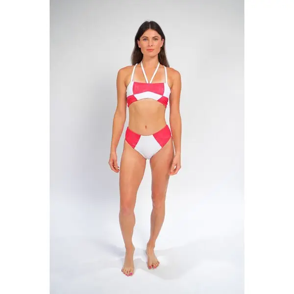 MARY MERCEDES Massi Bikini Bottom - White And Red