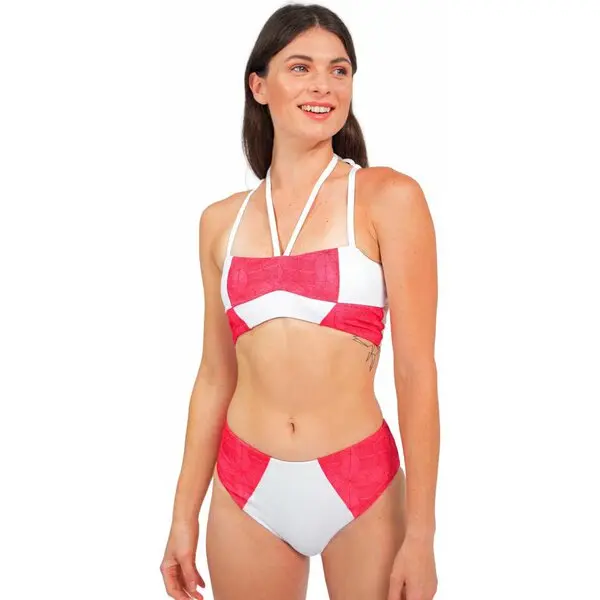 MARY MERCEDES Massi Bikini Bottom - White And Red
