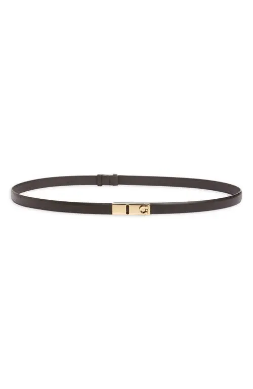 FERRAGAMO Hug Gancio Expandable Leather Belt - Testa Di Moro