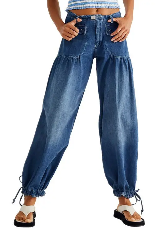 Free People High Waist Barrel Leg Jeans - Juno