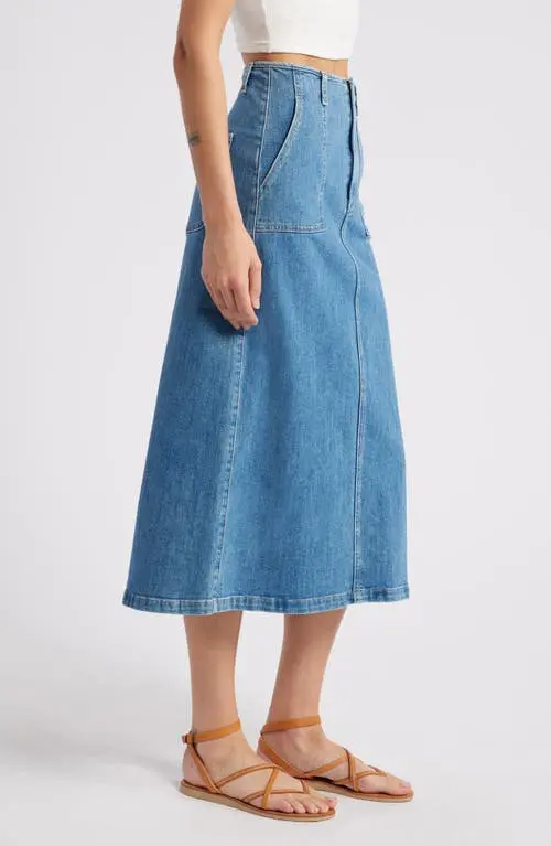 LE JEAN Jocelyn Denim Midi Skirt