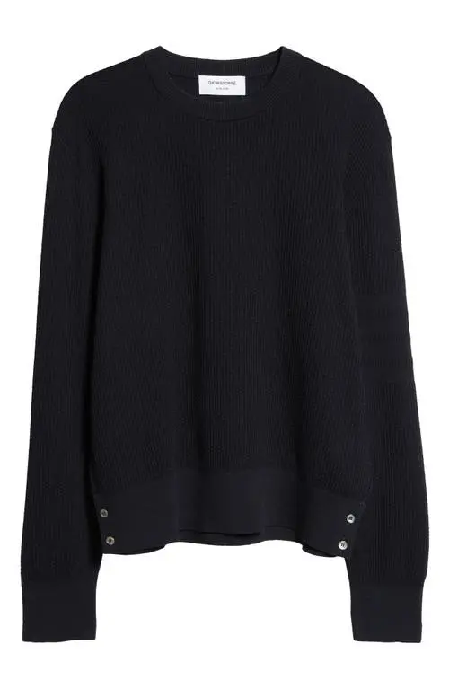 Thom Browne Relaxed Fit Open Stitch Virgin Wool Sweater