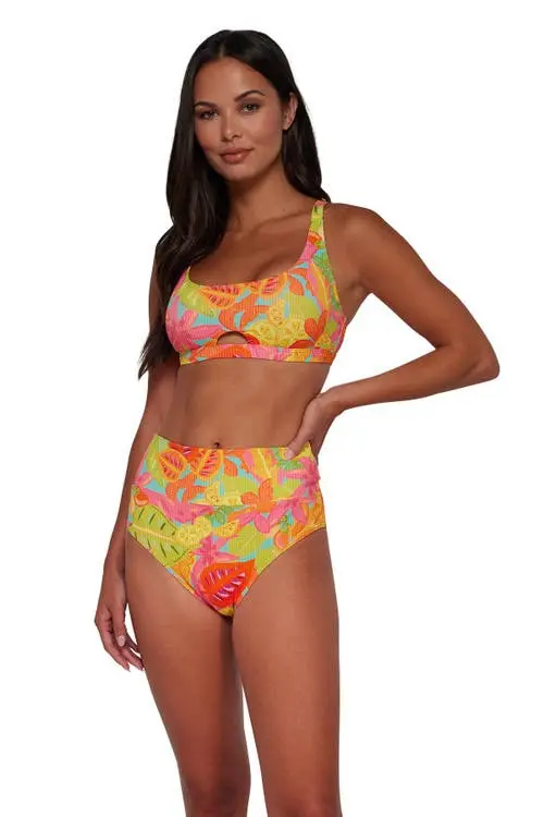 SUNSETS Brandi Bralette Bikini Top - Citrus Grove Sandbar Rib