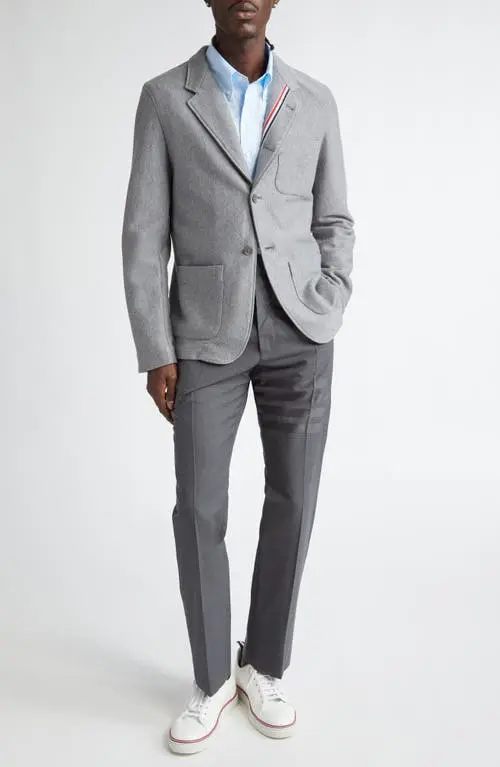 Thom Browne Double Face Knit Cotton Sack Jacket - Medium Grey