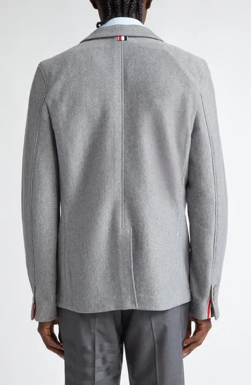 Thom Browne Double Face Knit Cotton Sack Jacket - Medium Grey