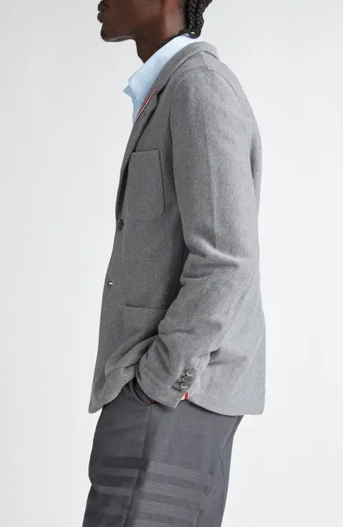 Thom Browne Double Face Knit Cotton Sack Jacket - Medium Grey
