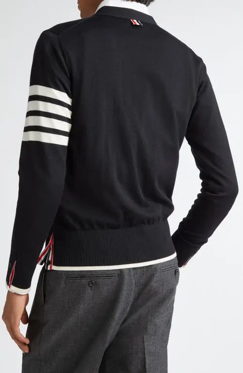 Thom Browne Virgin Wool Cardigan - Black