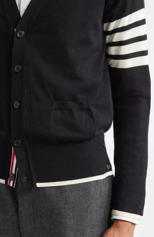 Thom Browne Virgin Wool Cardigan - Black