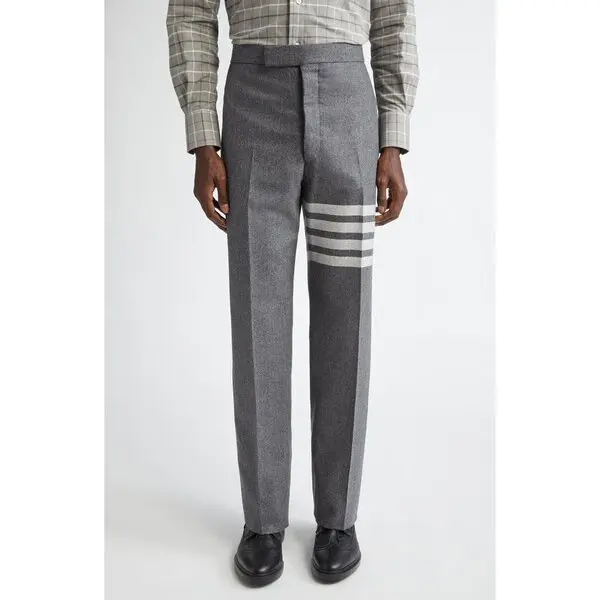 Thom Browne 4-bar Wool And Cashmere Trousers - Medium Grey