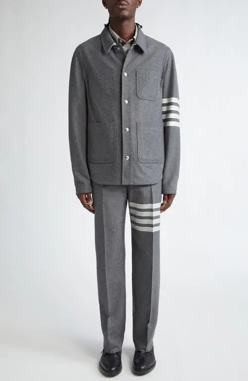 Thom Browne 4-bar Wool And Cashmere Trousers - Medium Grey