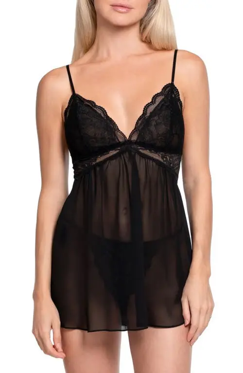 IN BLOOM BY JONQUIL Alice Babydoll Teddy - Black
