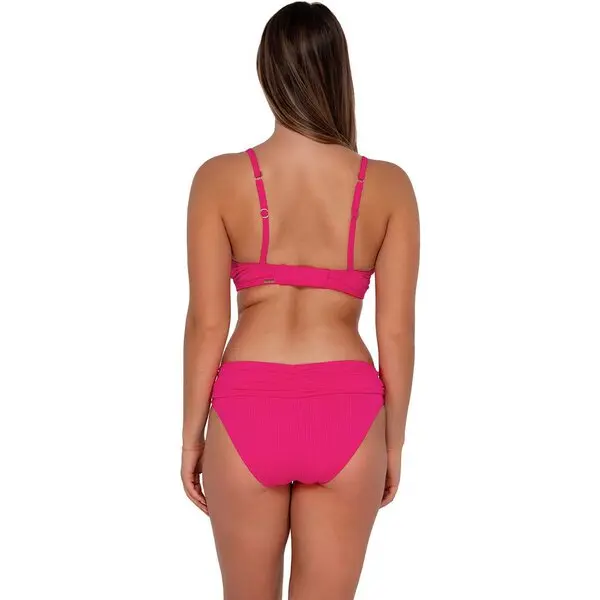 SUNSETS Unforgettable Shirred Bikini Bottom - Begonia Sandbar Rib