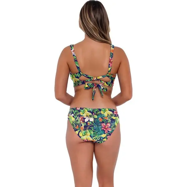 SUNSETS Unforgettable Shirred Bikini Bottom - Seaside Harvest
