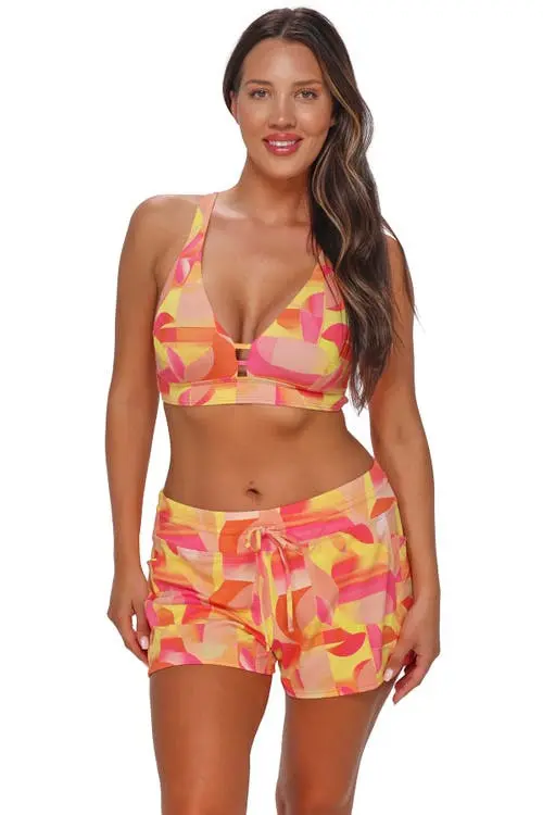 SUNSETS ESCAPE Sunsets Laguna Swim Short Bottom - Dreamsicle Crepe