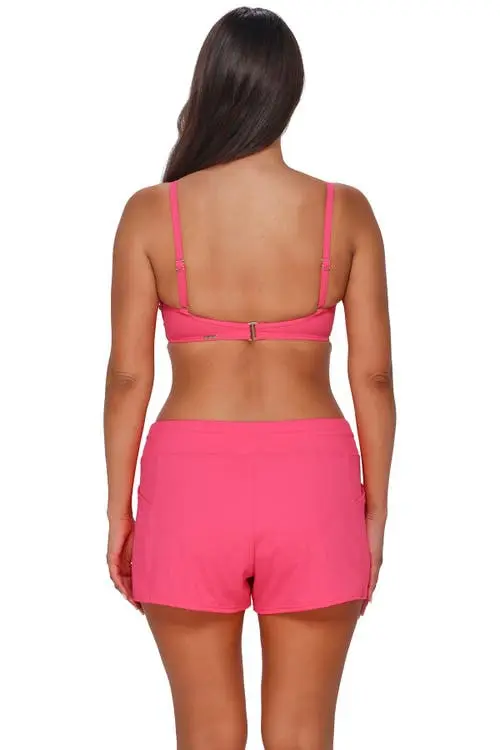 SUNSETS ESCAPE Sunsets Laguna Swim Short Bottom - Posy Pink Crepe