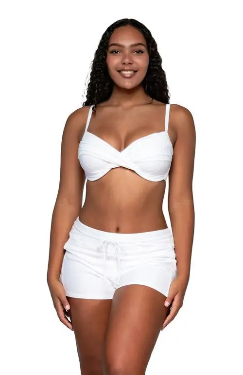 SUNSETS ESCAPE Sunsets Laguna Swim Short Bottom - White Lily