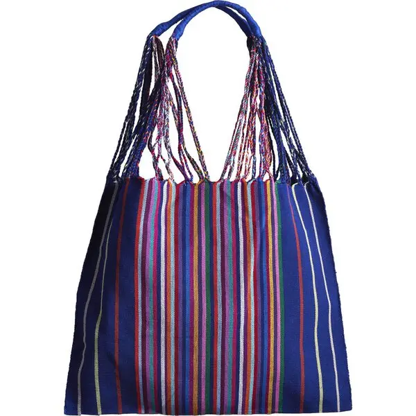 VERVE CULTURE Chiapas Woven Hammock Tote - Blue