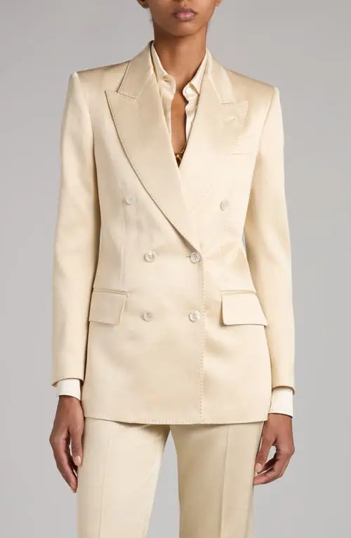 TOM FORD Double-breasted Silk & Wool Twill Blazer