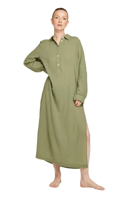 NUDEA Long Sleeve Maxi Shirt - Sage
