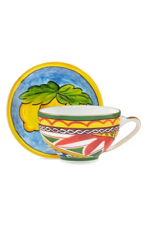 Dolce & Gabbana Carretto Lemon Teacup & Saucer
