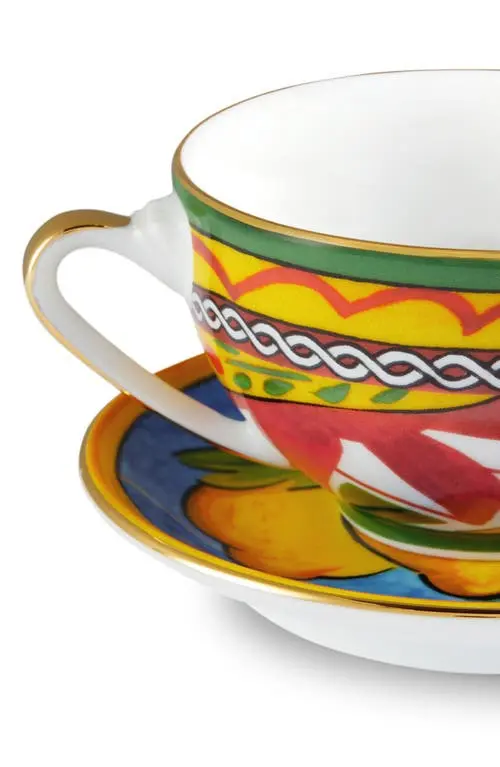 Dolce & Gabbana Carretto Lemon Teacup & Saucer