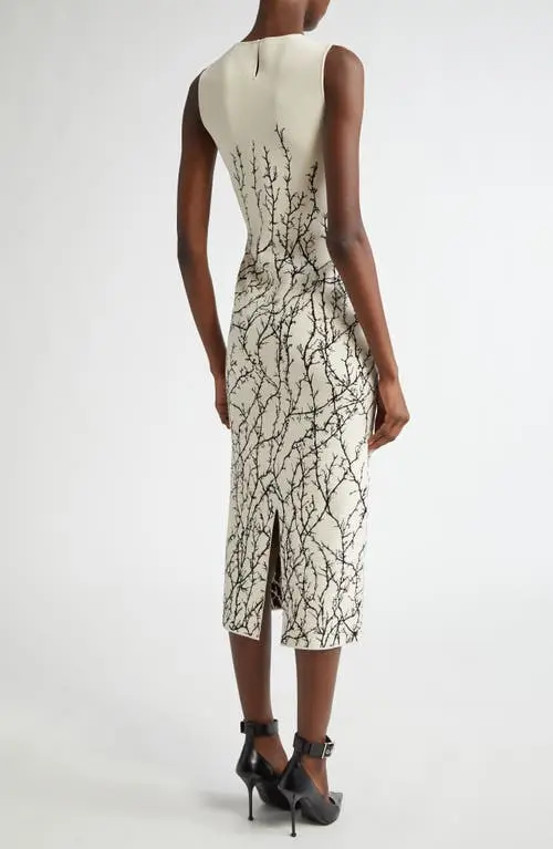sheer mesh dress long sleeve Enigma Velvet and Sheer Mesh Gown- Black 8