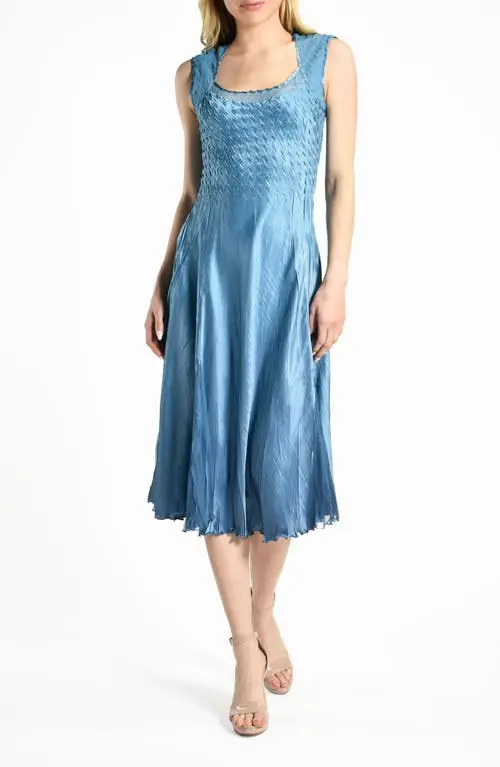 Komarov Chiffon & Charmeuse Dress With Jacket In Blue Dusk - 35% Off |  Editorialist