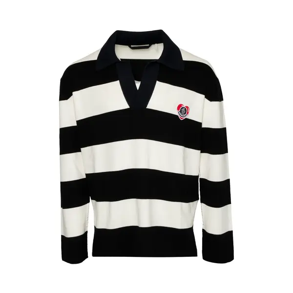 Moncler Striped Long-sleeve Polo