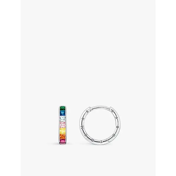 THOMAS SABO Pavé Rainbow-stone Hoop Earrings - 925 Silver & Cz