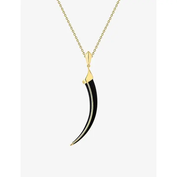 SHAUN LEANE Sabre Solis Vermeil And Enamel Pendant Necklace - Yellow Gold Vermeil