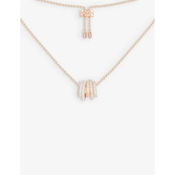 APM MONACO Five-hoop Zirconia Necklace - Rose Gold