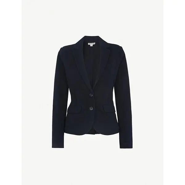 Whistles Slim-fit Cotton-jersey Jacket - Navy