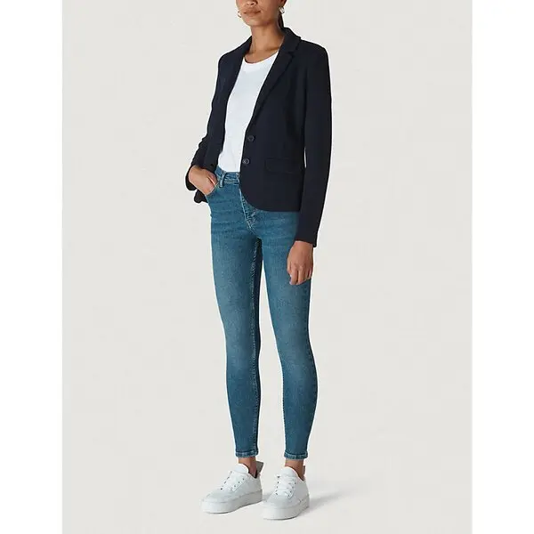 Whistles Slim-fit Cotton-jersey Jacket - Navy