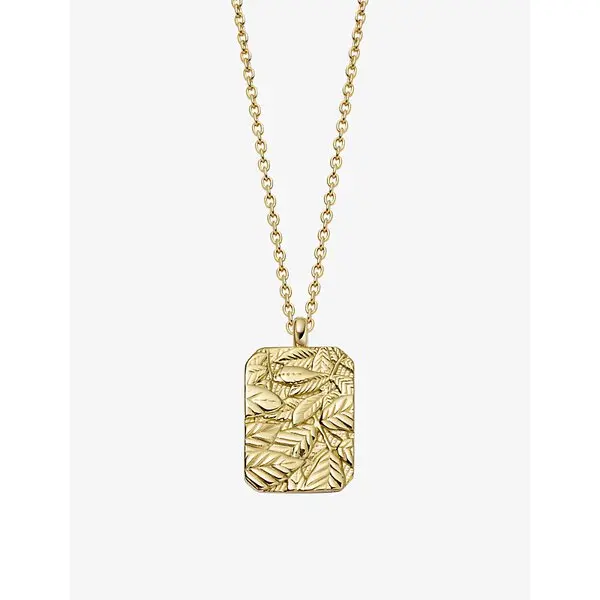 Astley Clarke Terra Strength Engravable Locket Necklace - Yellow Gold Vermeil
