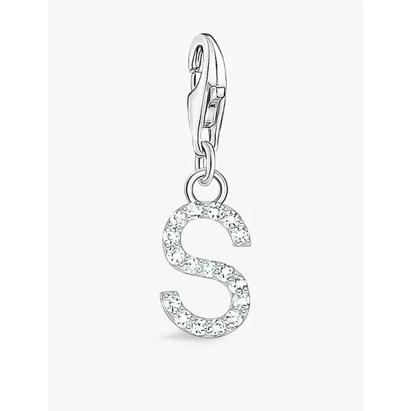 THOMAS SABO Sterling Silver Zirconia 's' Pendant Charm - 925 Silver & Cz