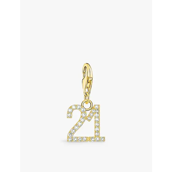 THOMAS SABO 21 Charm Pendant - Gold-plated & Cz